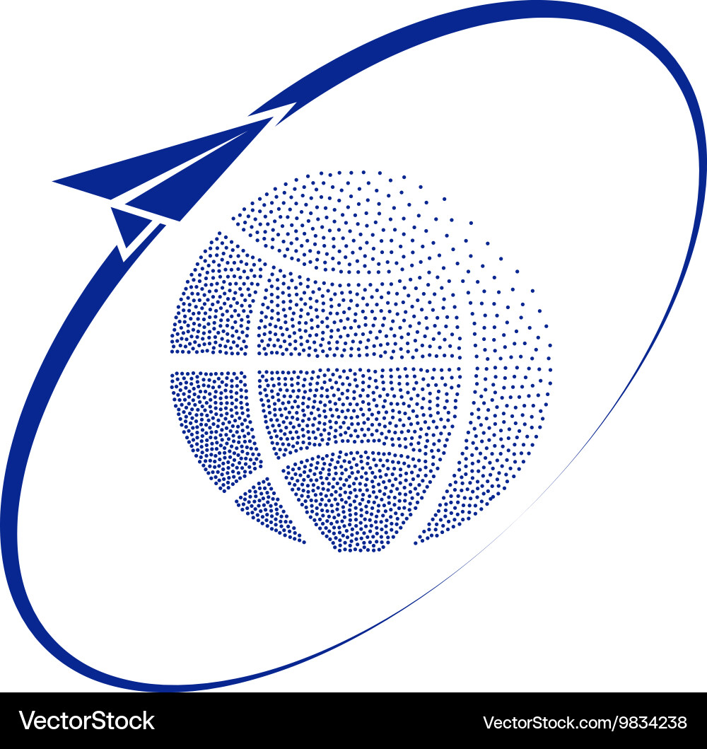 Airplane fly around the planet earth logo Vector Image