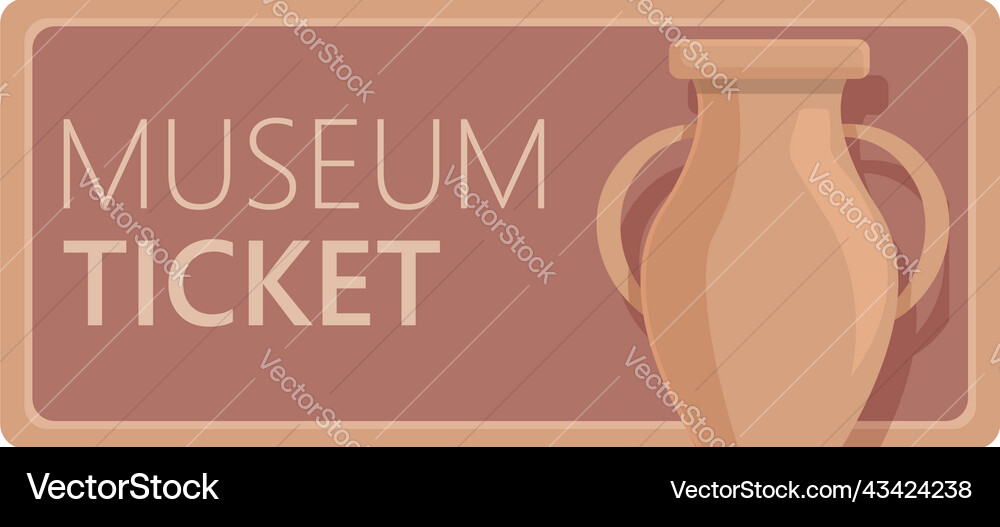 Ancient museum ticket icon cartoon pass Royalty Free Vector