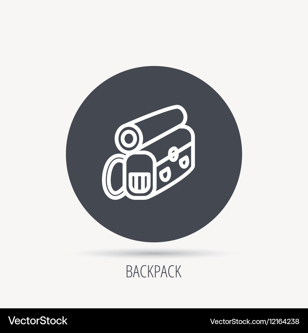 Backpack icon travel equipment sign Royalty Free Vector
