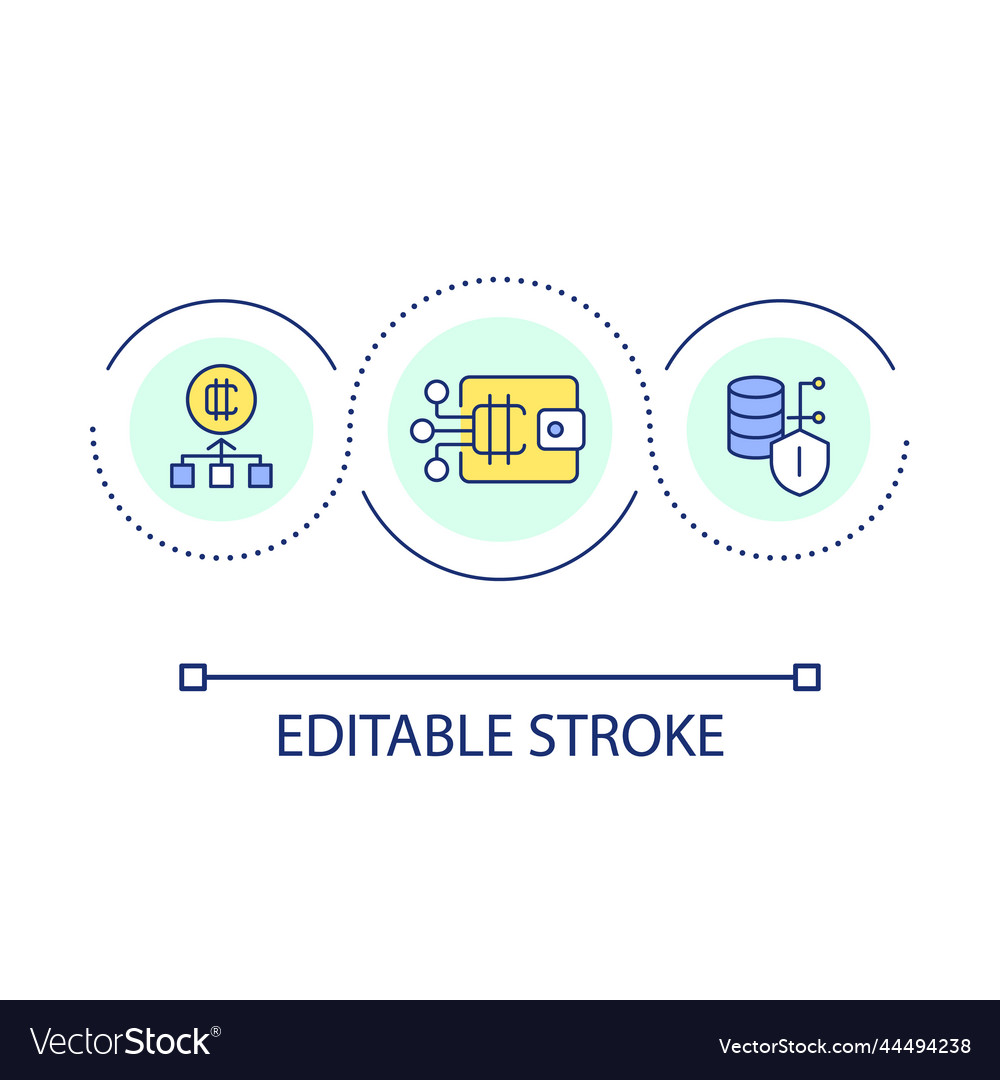 Blockchain technology loop concept icon Royalty Free Vector