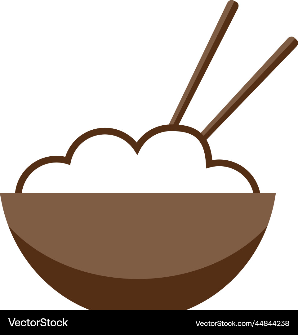 Bowl of white rice Royalty Free Vector Image - VectorStock