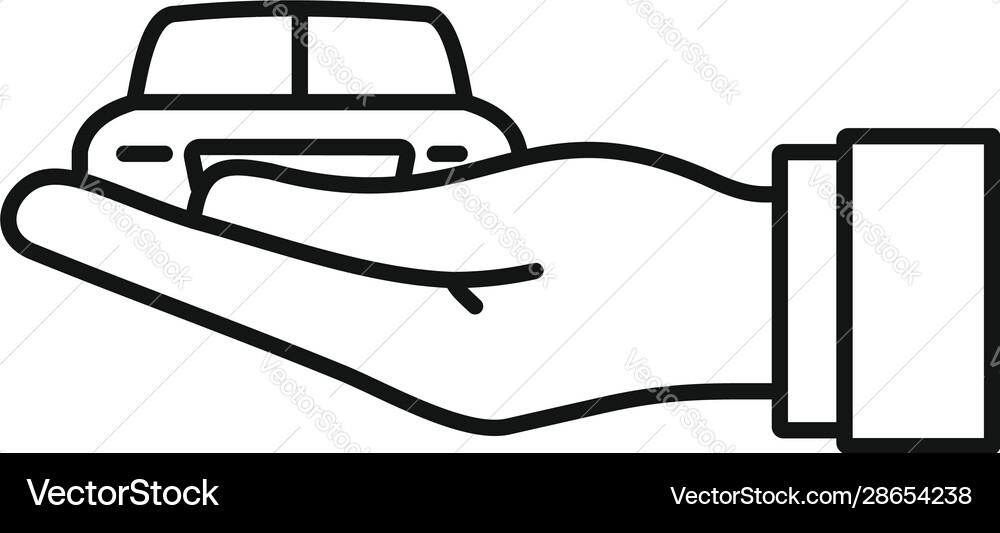Car leasing icon outline style Royalty Free Vector Image