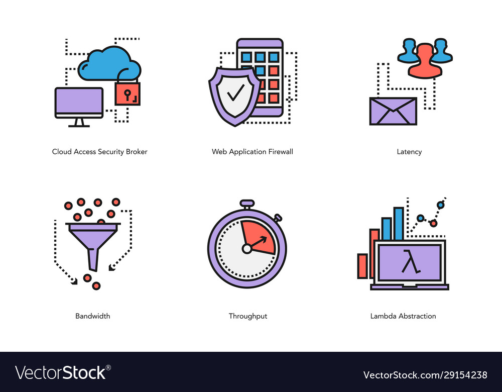 Colored linear internet data characteristic Vector Image