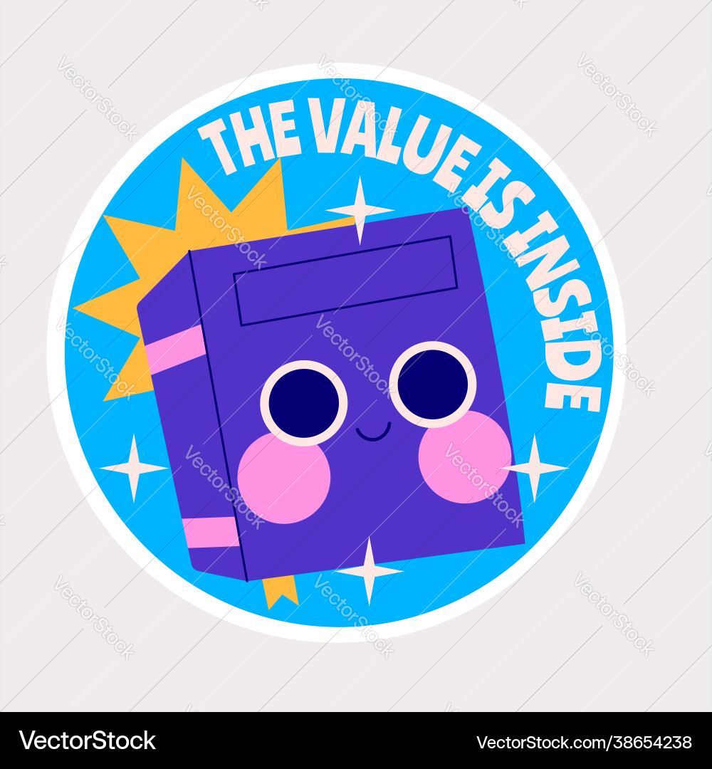 Colorful cartoon sticker Royalty Free Vector Image