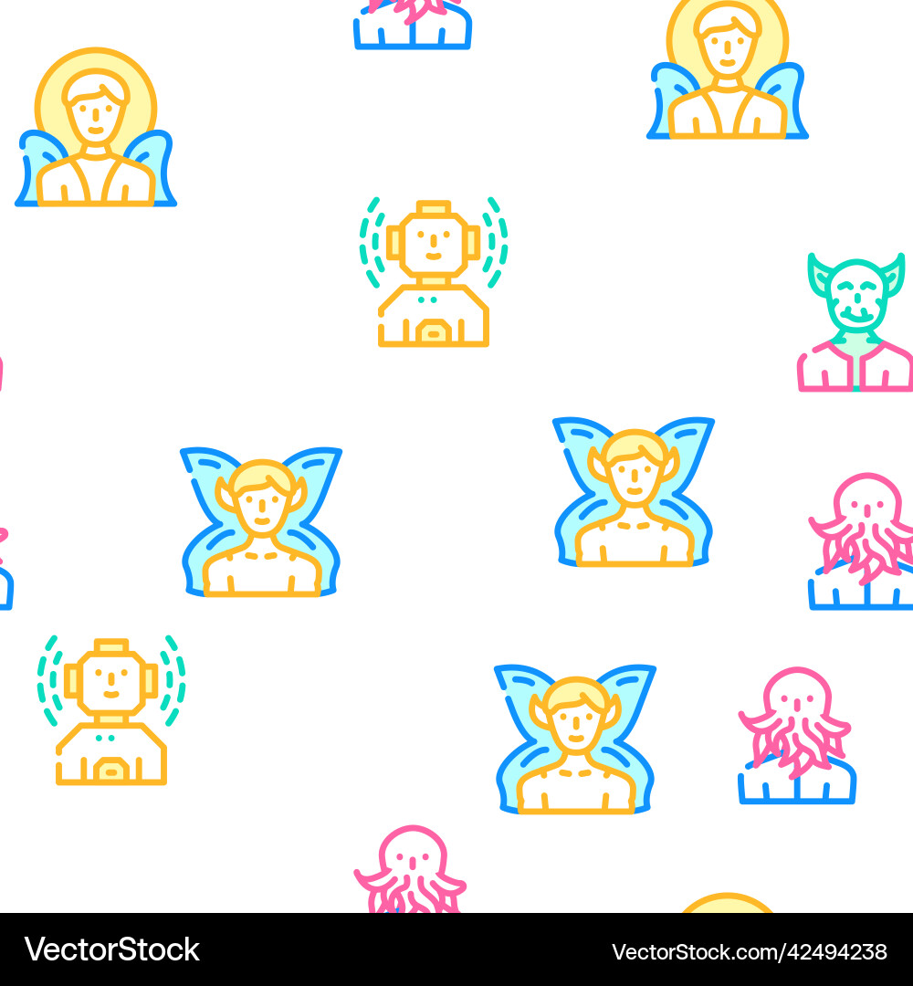 Fantasy and magical character icons set Royalty Free Vector