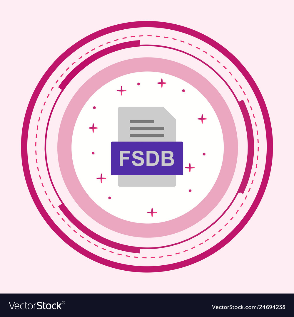 Fsdb file document icon Royalty Free Vector Image