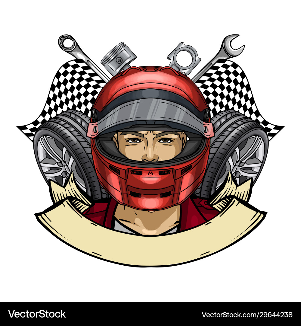 Hand drawn sketch racer man Royalty Free Vector Image