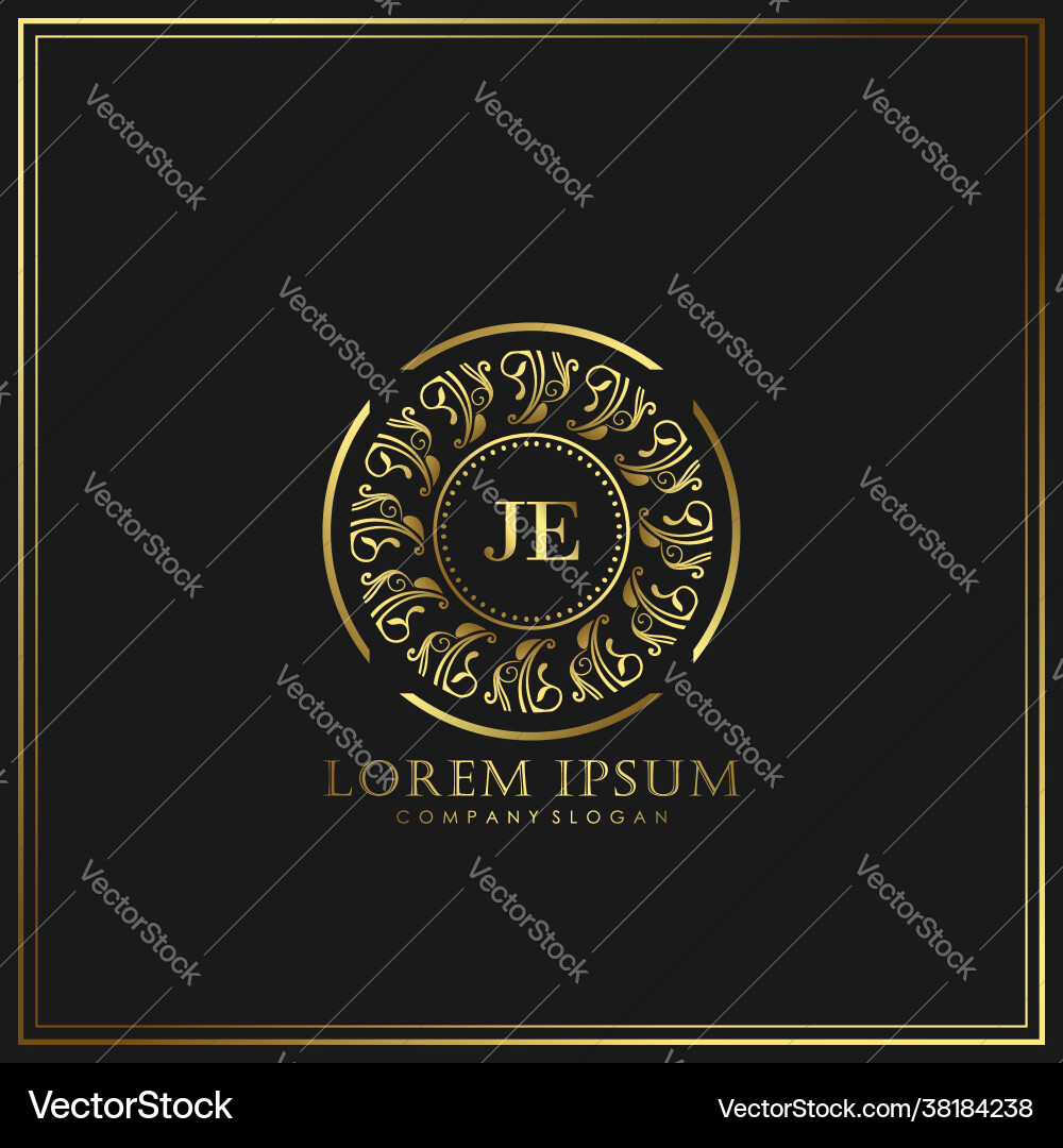 Je initial letter luxury logo template in art Vector Image