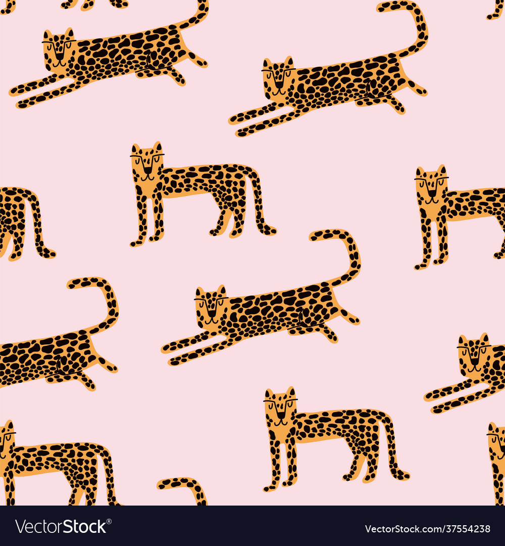 Leopard seamless pattern wild animal Royalty Free Vector