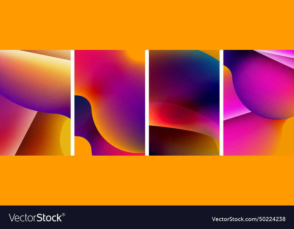 Liquid abstract shapes with gradient colors Vector Image