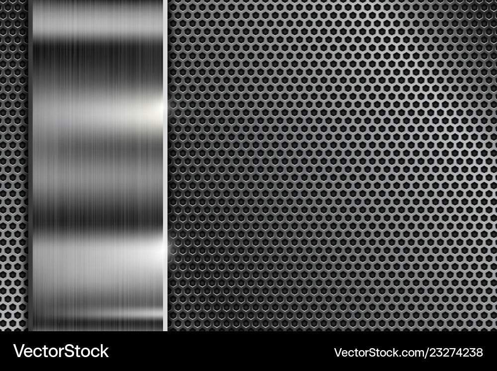 Metal perforated texture with steel vertical Vector Image