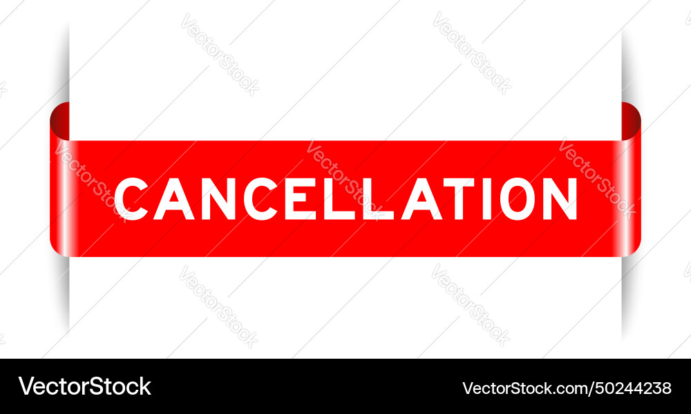 Red color inserted label banner with word Vector Image