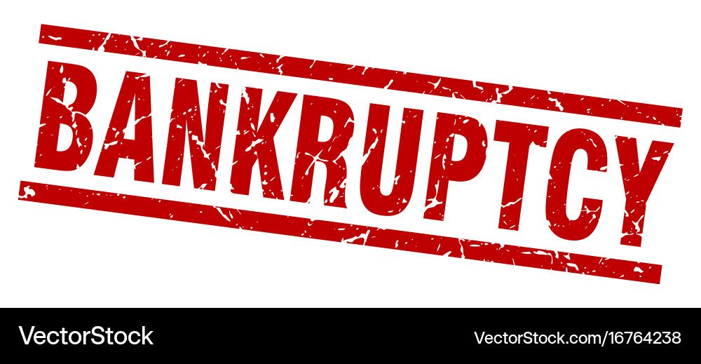 Square grunge red bankruptcy stamp Royalty Free Vector Image