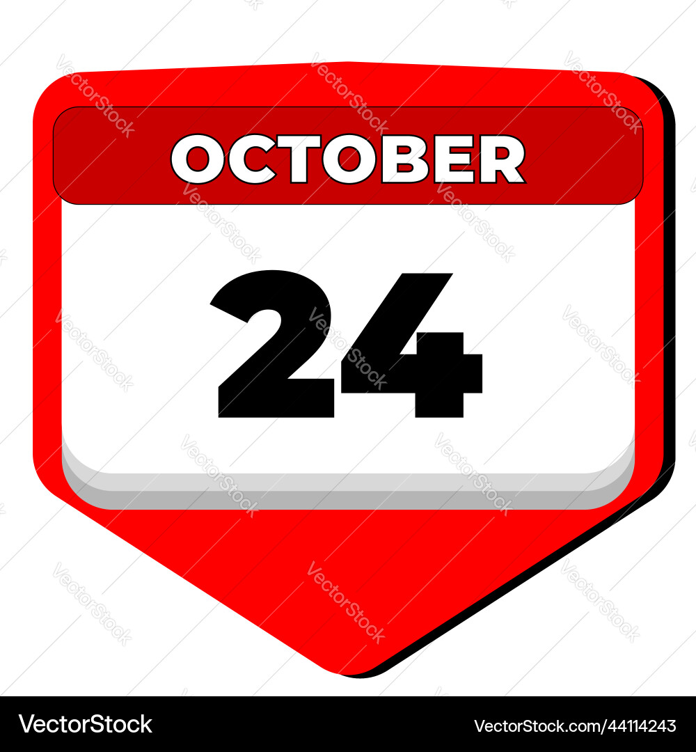 24 october icon calendar day date Royalty Free Vector Image