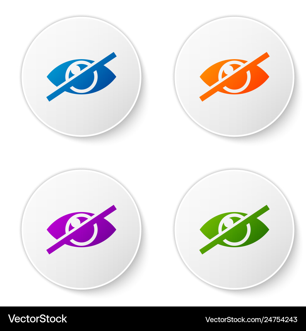 Color invisible or hide icon isolated on white Vector Image