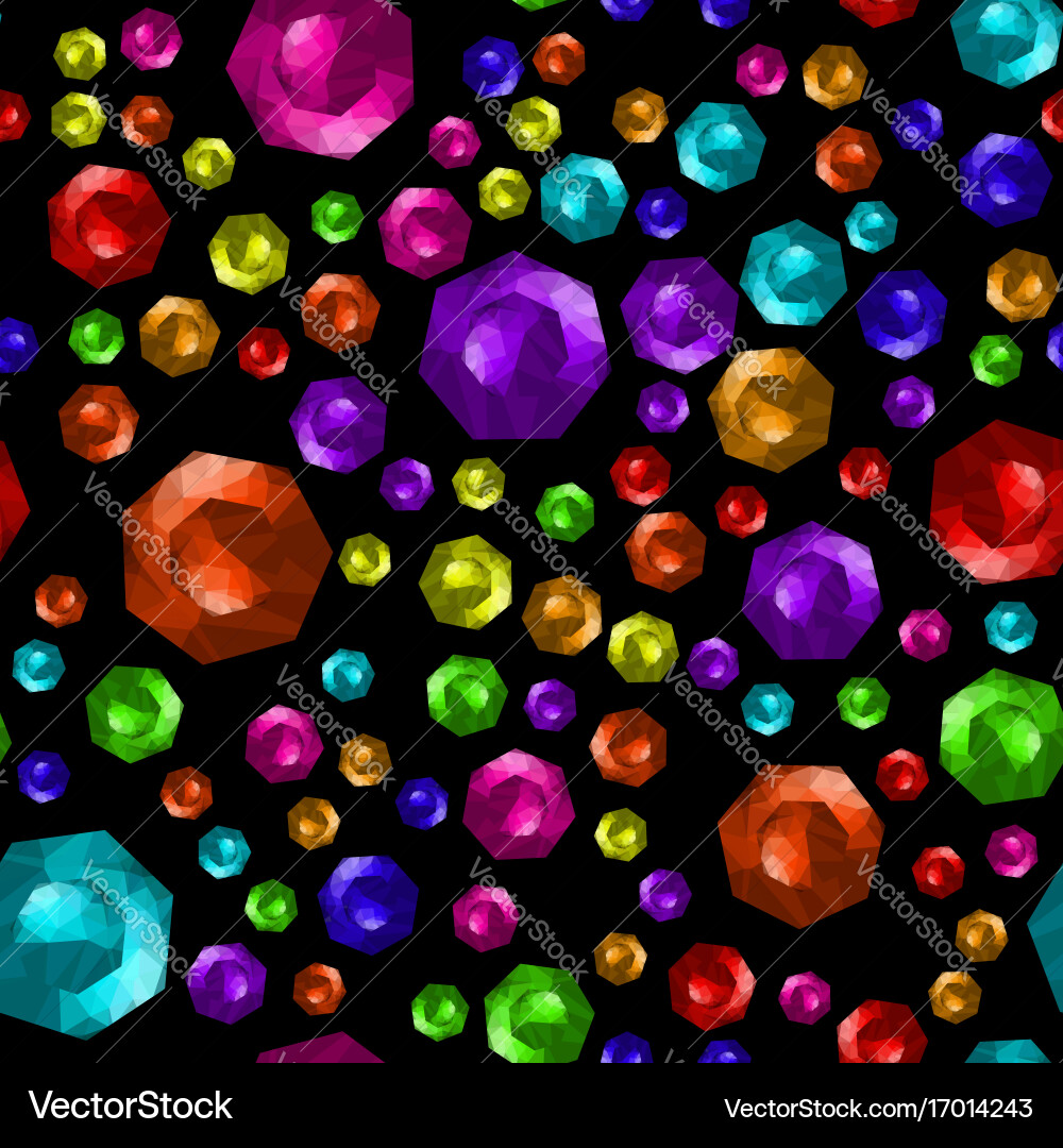 Colored brilliant cut gems seamless pattern Vector Image