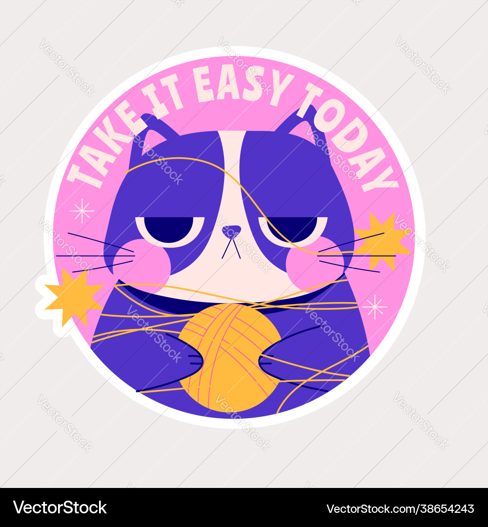 Colorful cartoon sticker Royalty Free Vector Image
