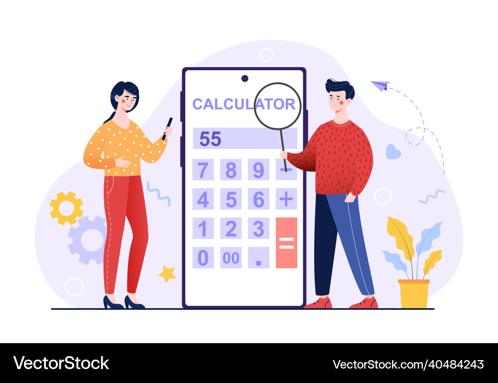 Concept of calculator app Royalty Free Vector Image