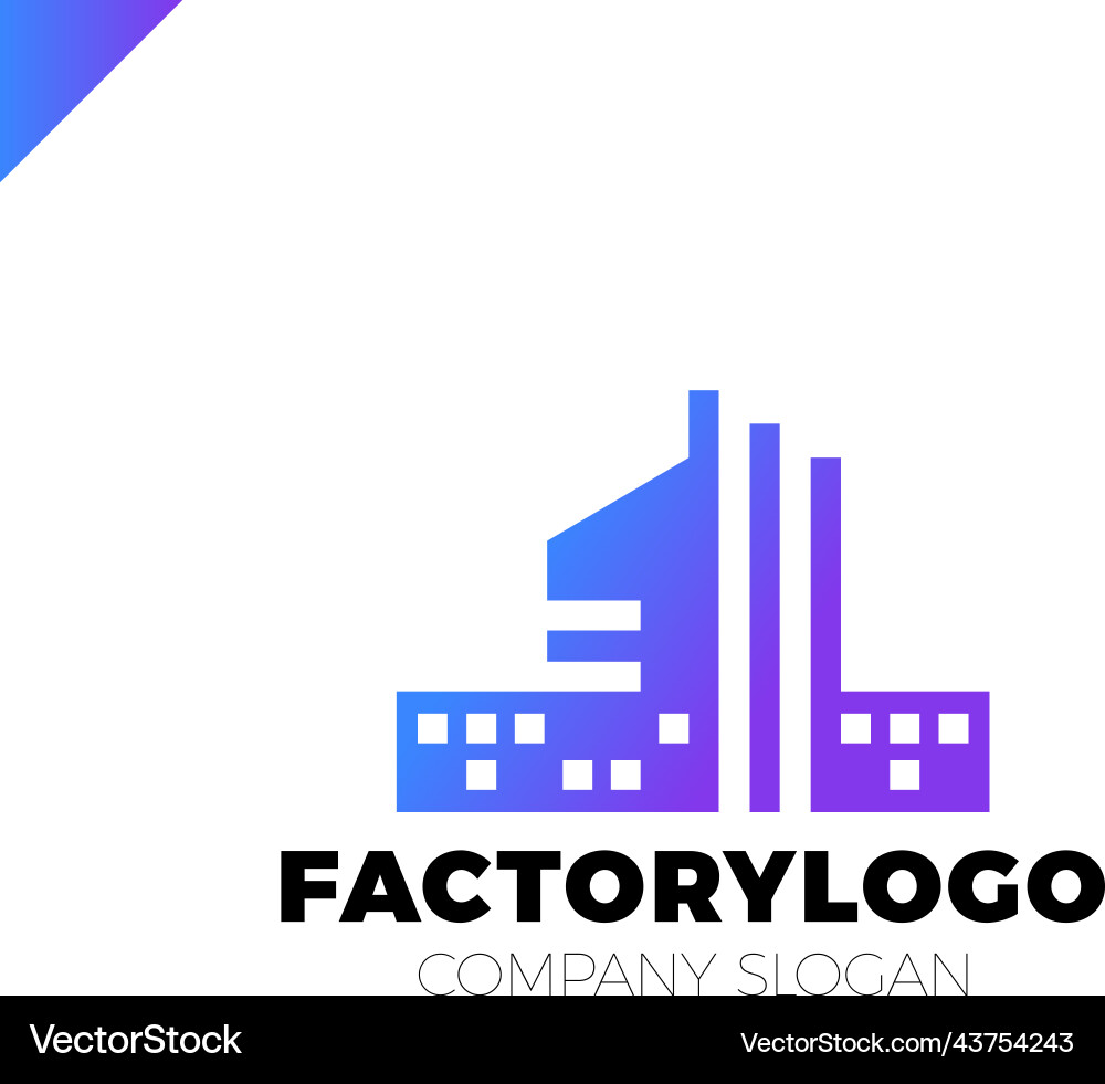 Construction firm factory or manifacture logo Vector Image