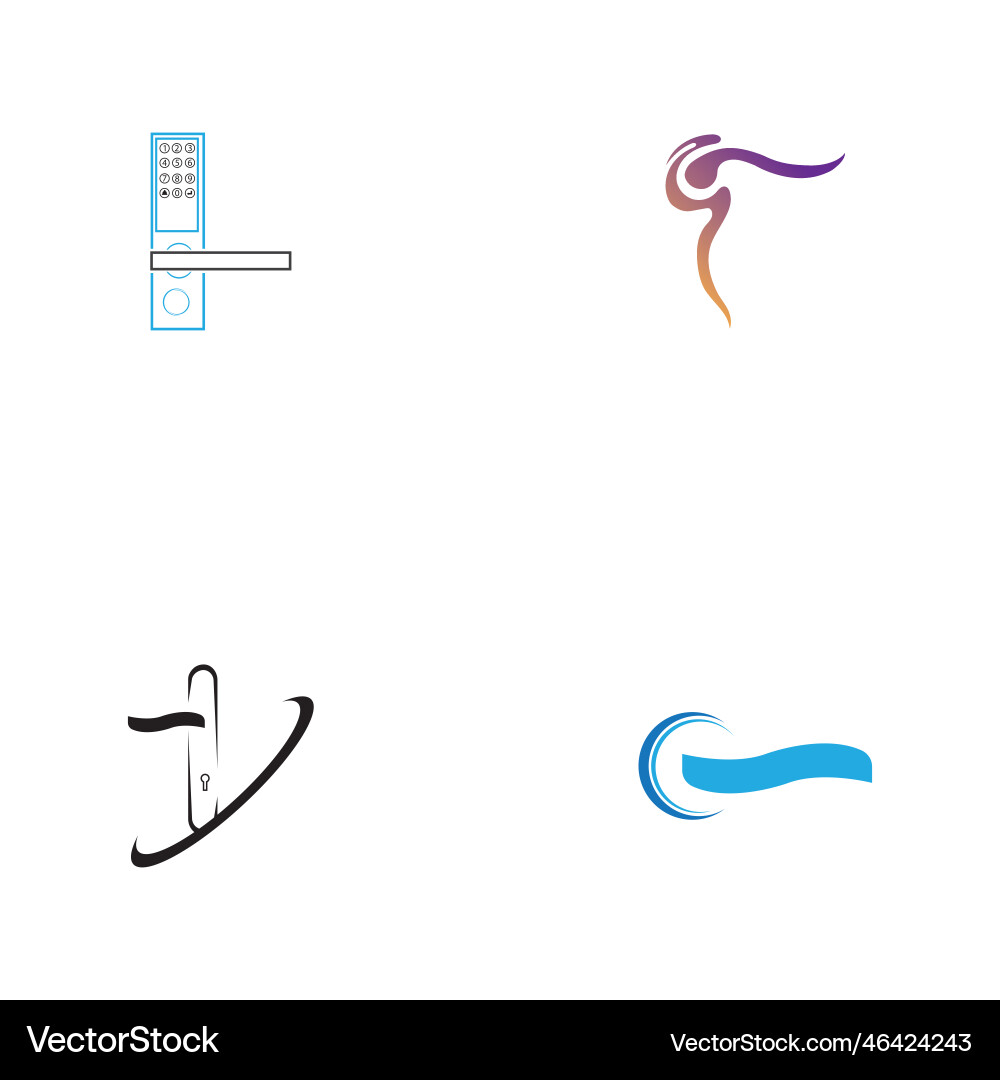 Door handle logo and symbol design Royalty Free Vector Image