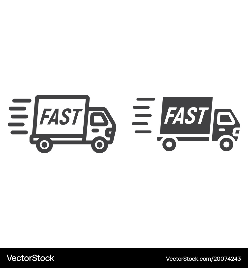 Fast shipping line and glyph icon logistic Vector Image