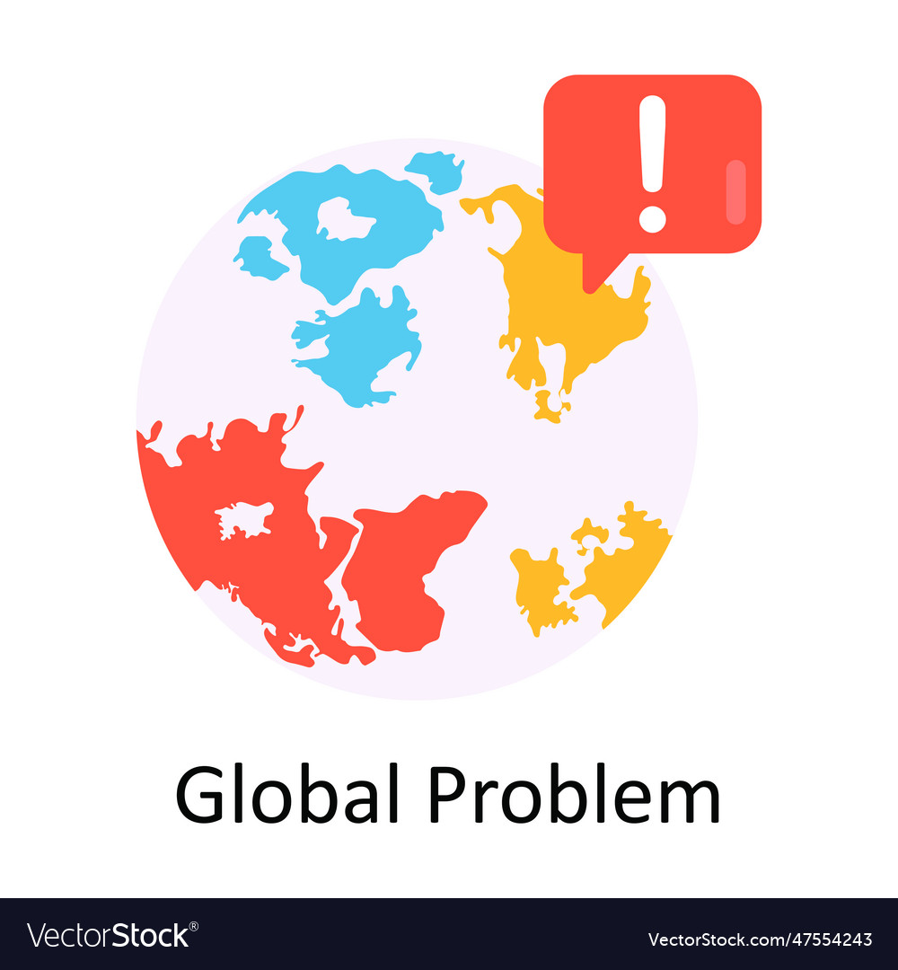 Global problem flat icon design Royalty Free Vector Image Global problem flat icon design Royalty Free Vector Image