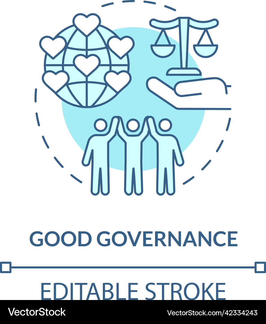 Good governance turquoise concept icon Royalty Free Vector