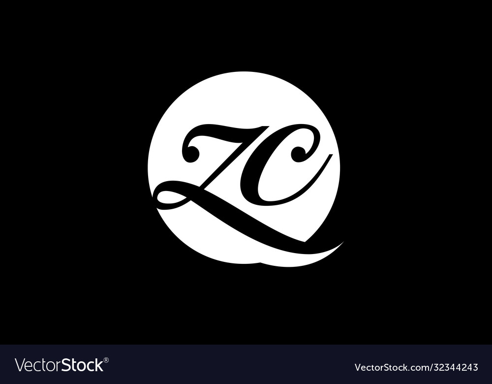 Initial monogram letter z c logo design template Vector Image