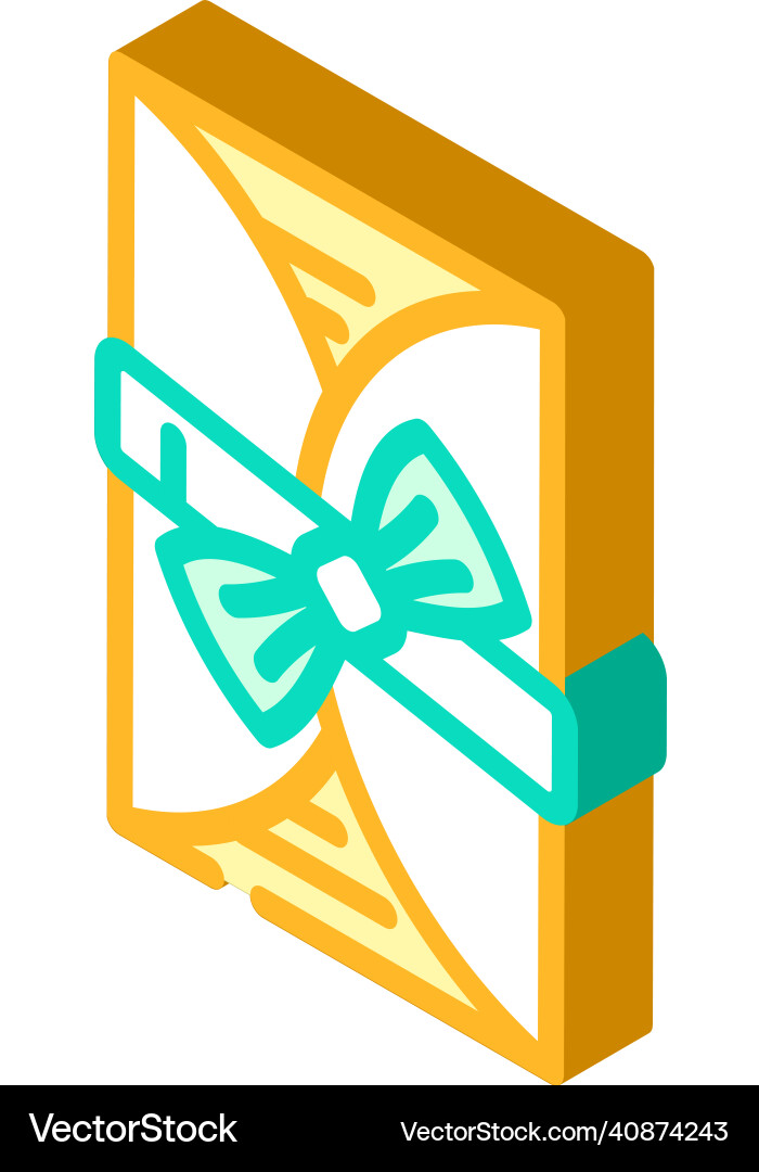 Invitation card at wedding day isometric icon Vector Image