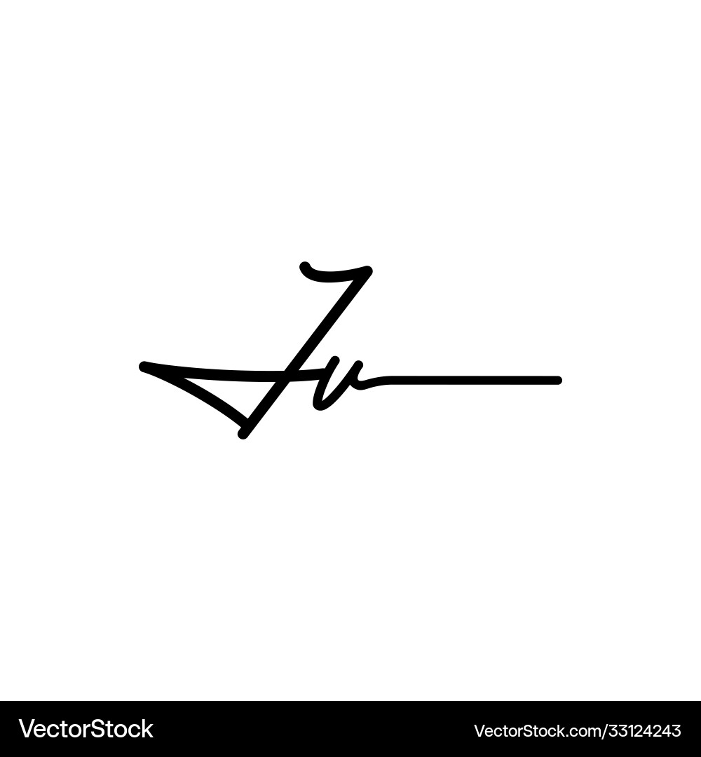Letter jv signature logo template Royalty Free Vector Image