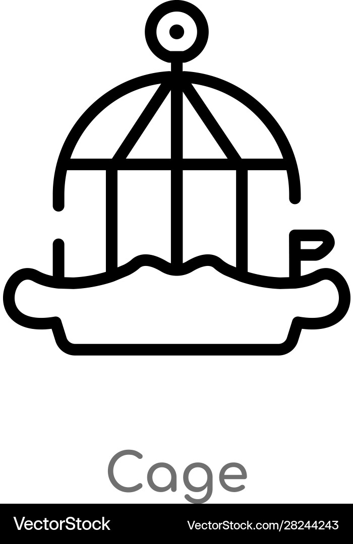 Outline cage icon isolated black simple line Vector Image