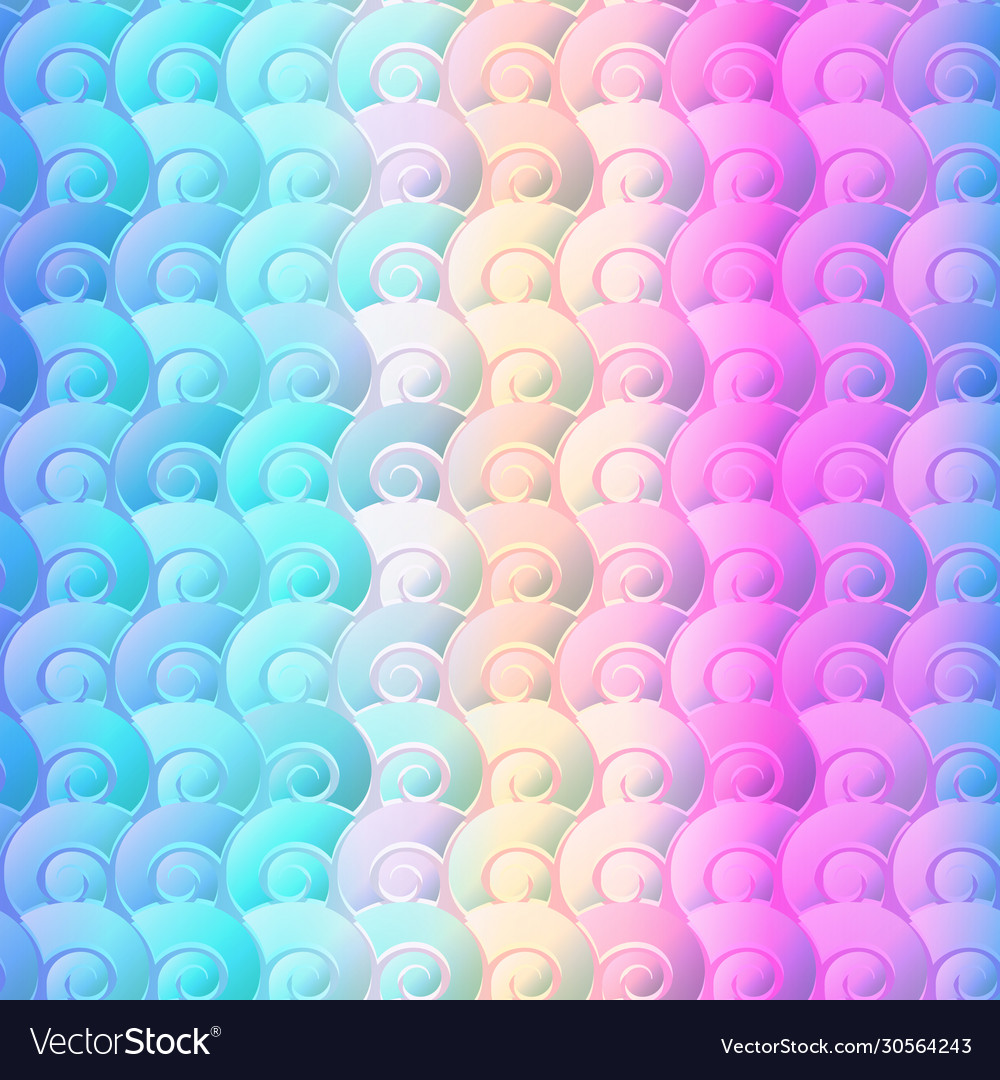 Rainbow seashells geometric seamless pattern Vector Image