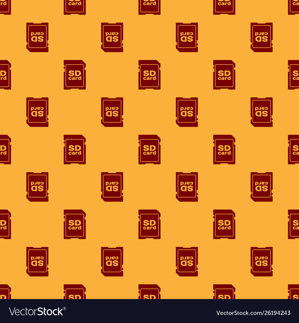 Red Sd Card Icon Isolated Seamless Pattern Vector Image