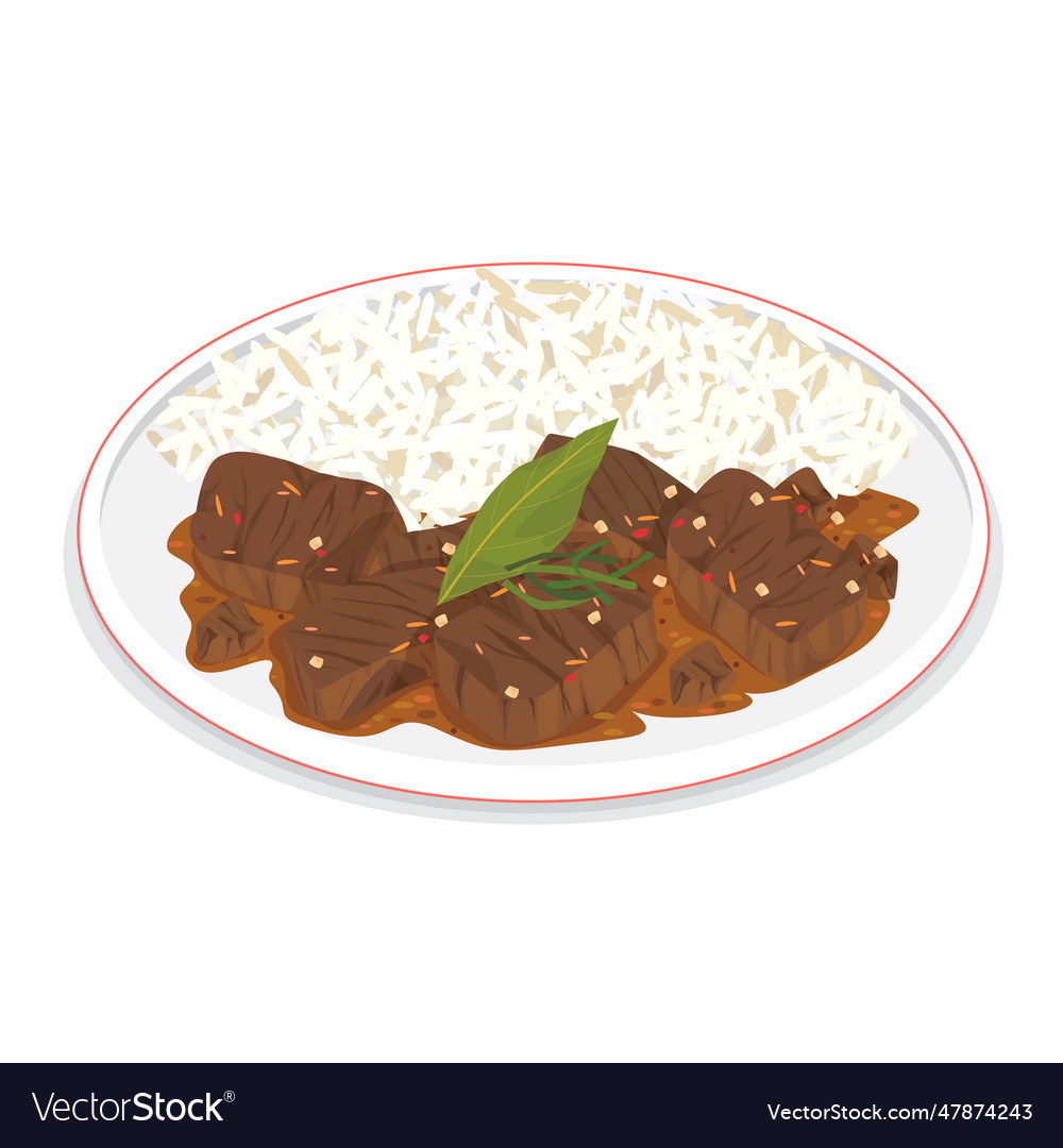 Rendang Royalty Free Vector Image - VectorStock