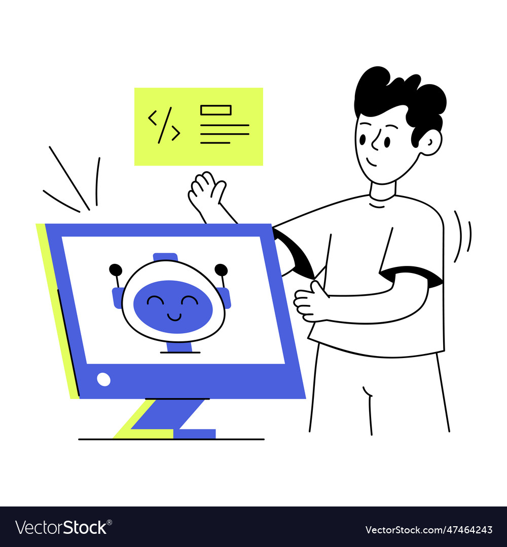 Robot coding Royalty Free Vector Image - VectorStock