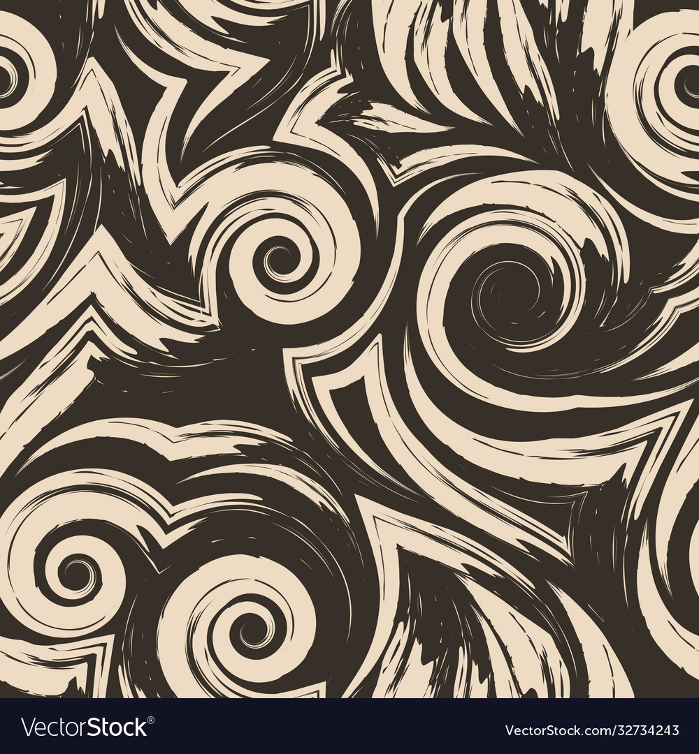 Seamless pattern in beige colors on a brown Vector Image