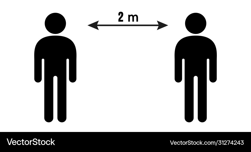 Social distancing icon covid - 19 Royalty Free Vector Image