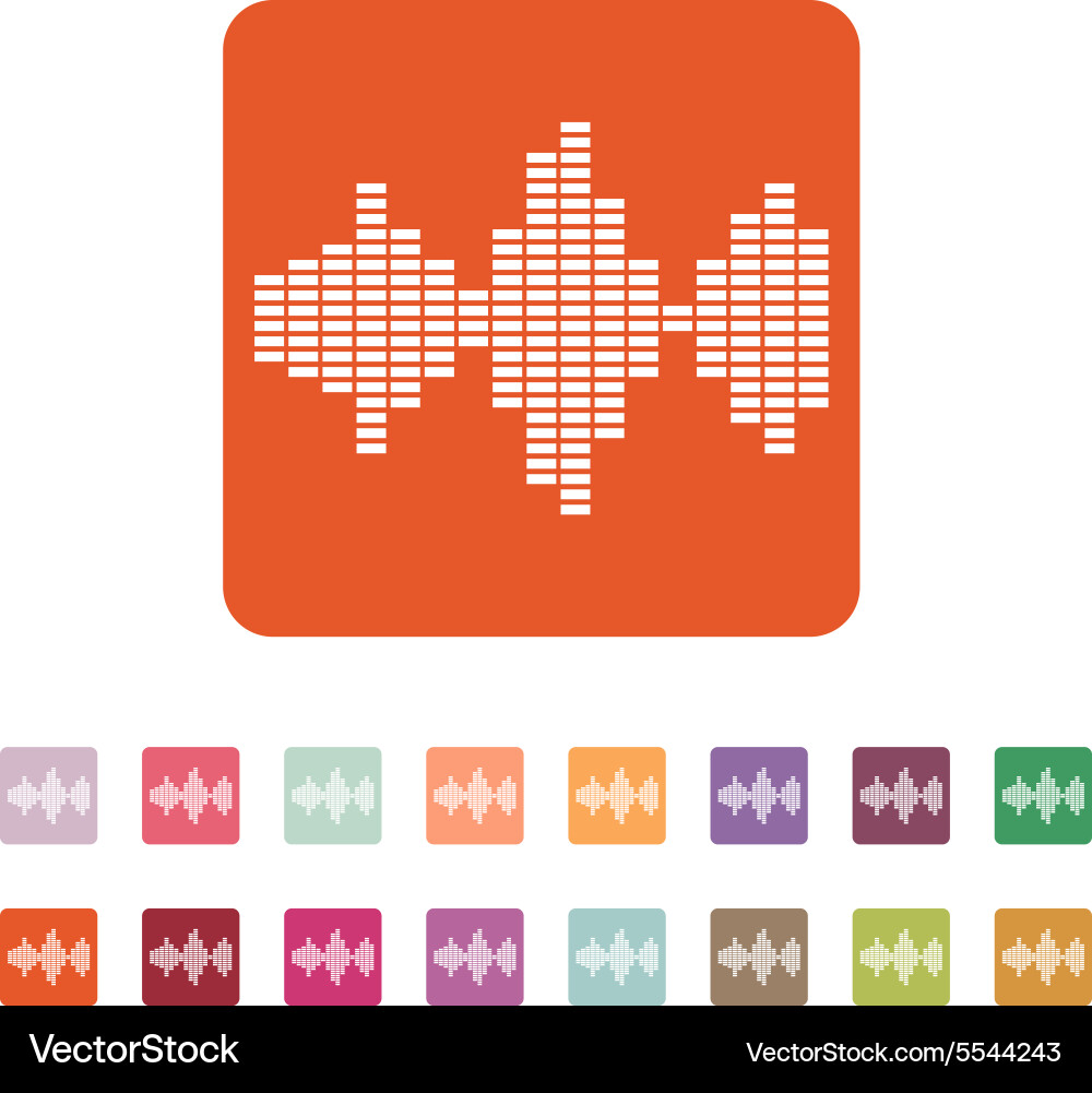 Sound wave and equalizer icon audio radio Vector Image