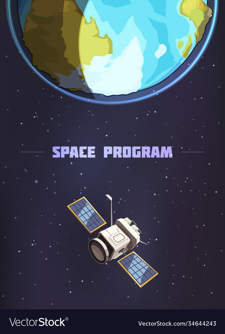 Space program poster Royalty Free Vector Image