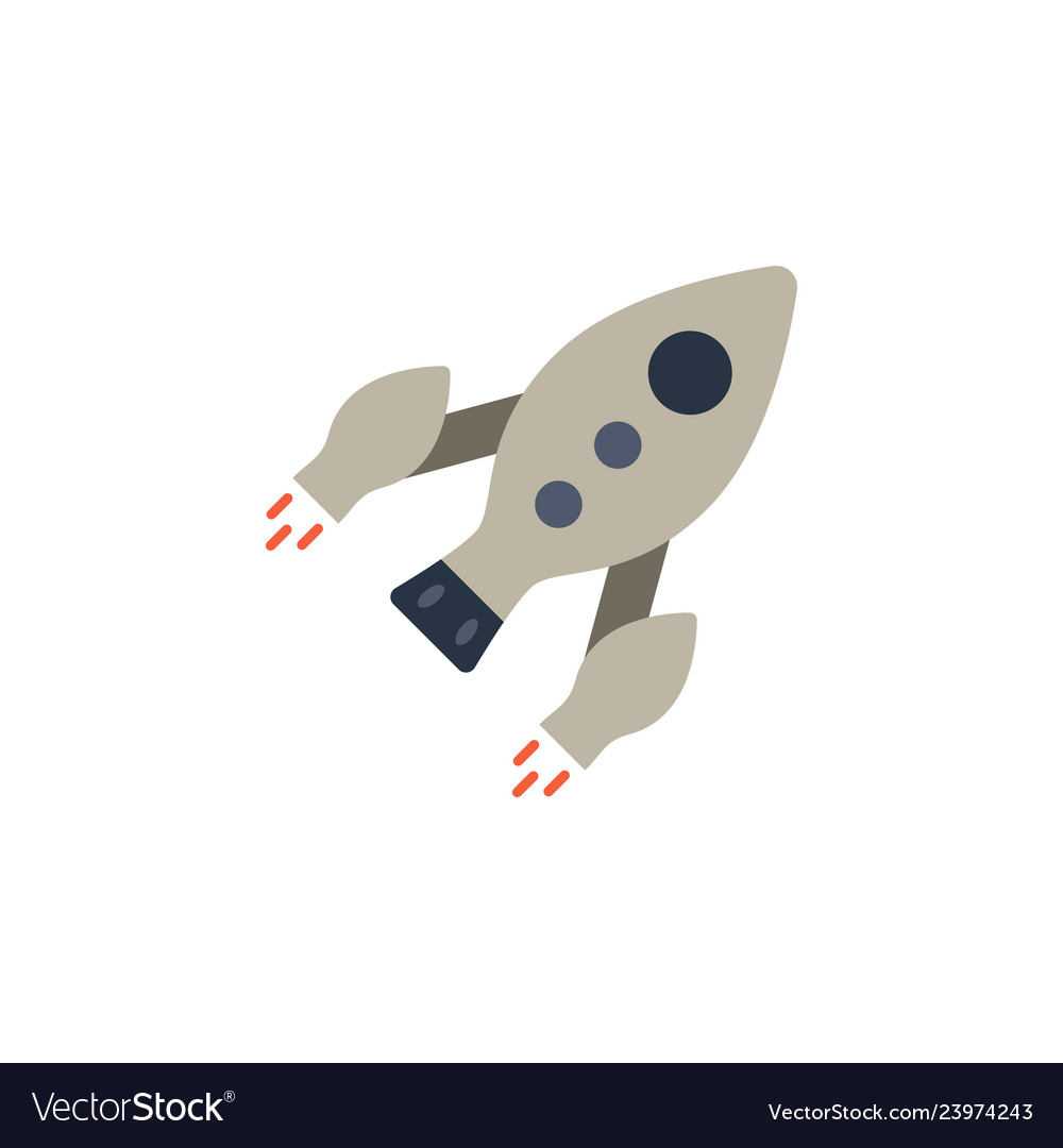 Spaceship rocket launch colored icon element Vector Image
