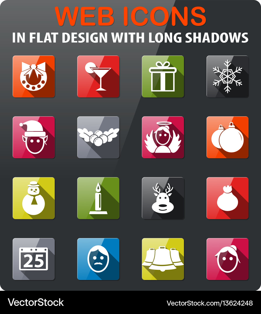 Christmas icon set Royalty Free Vector Image - VectorStock