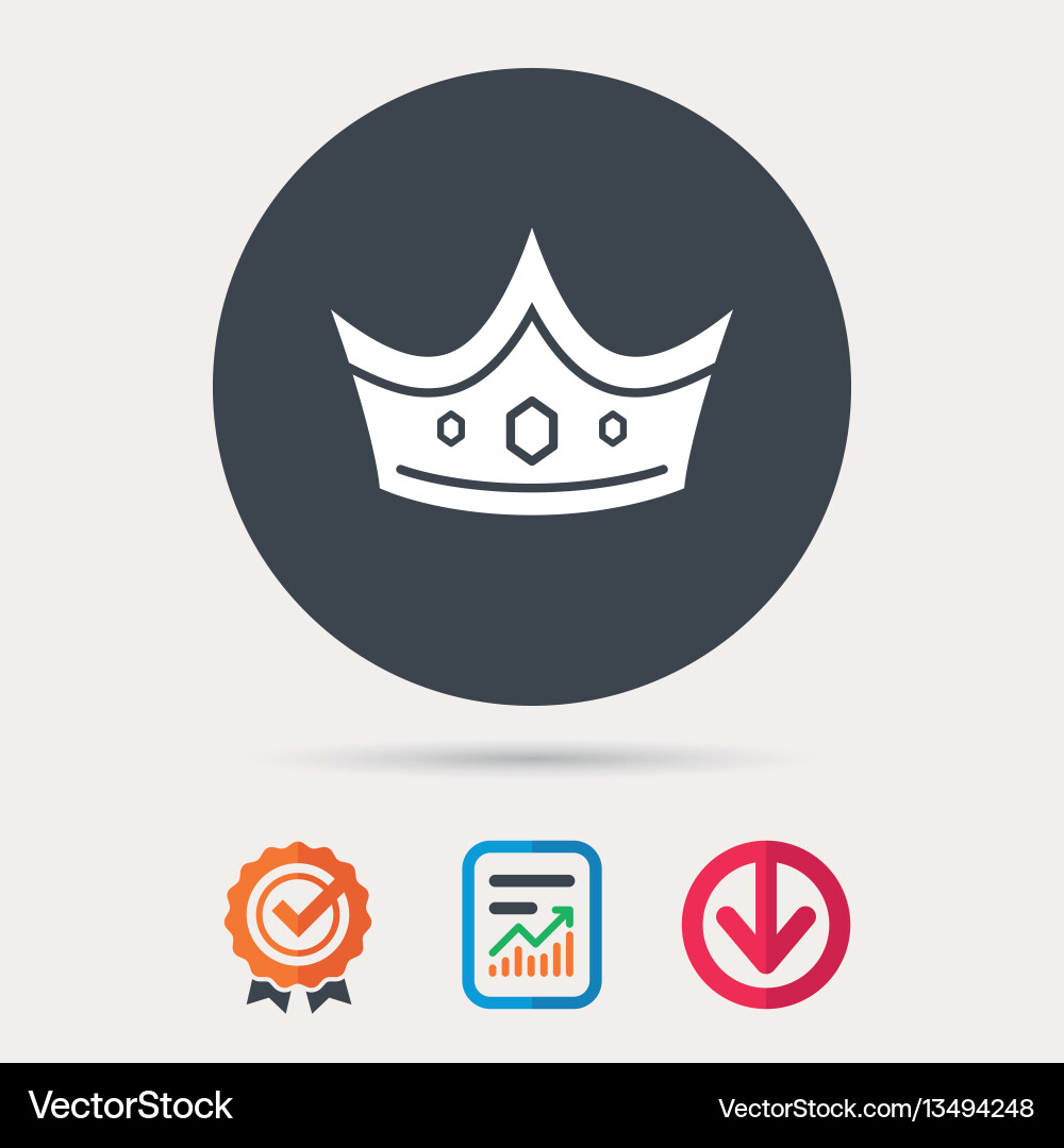 Crown icon royal throne leader sign Royalty Free Vector
