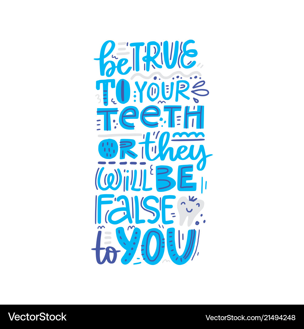 Dental lettering design Royalty Free Vector Image