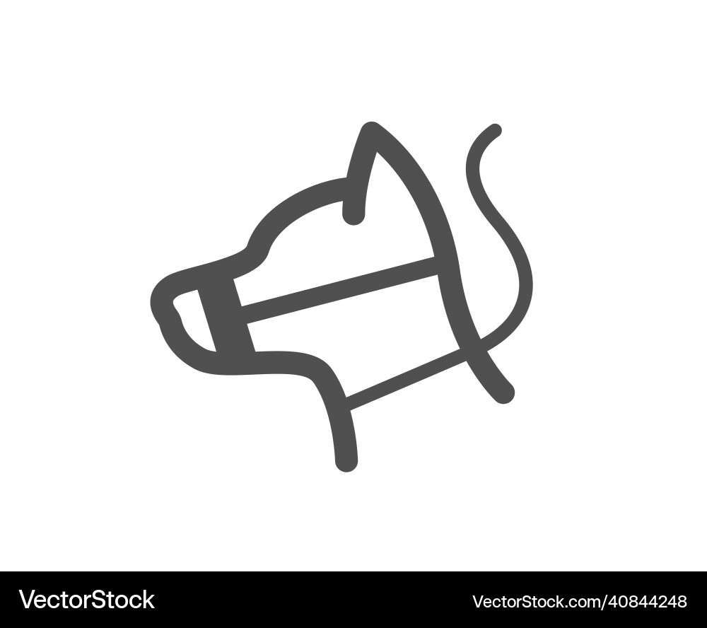 Dog on leash icon pet in muzzle sign Royalty Free Vector