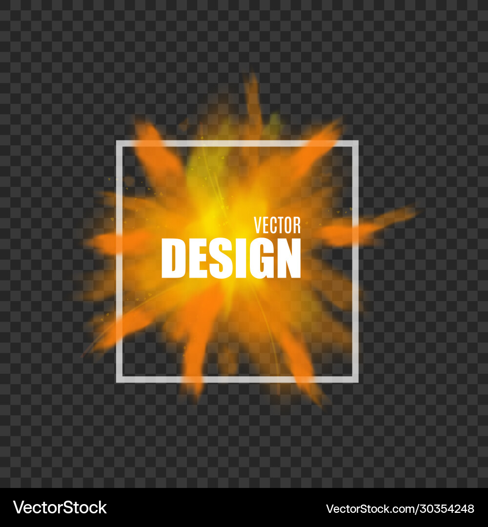 Frame with splash color powder realistic Vector Image