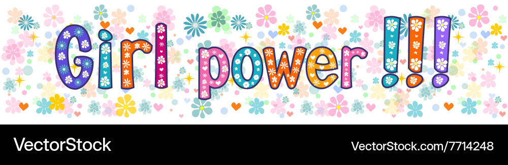 Girl power greeting banner Royalty Free Vector Image