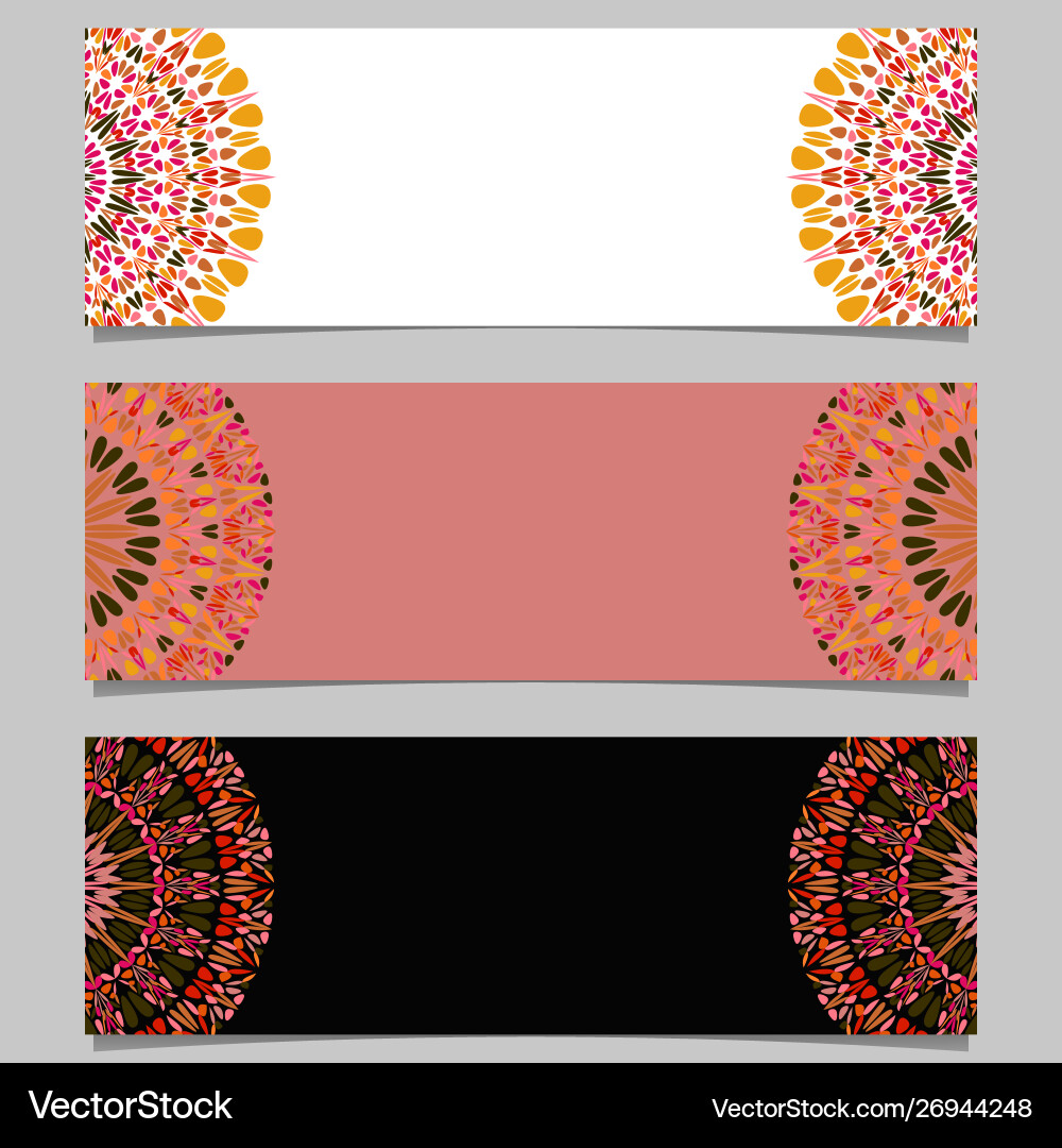 Horizontal geometrical abstract floral mandala Vector Image