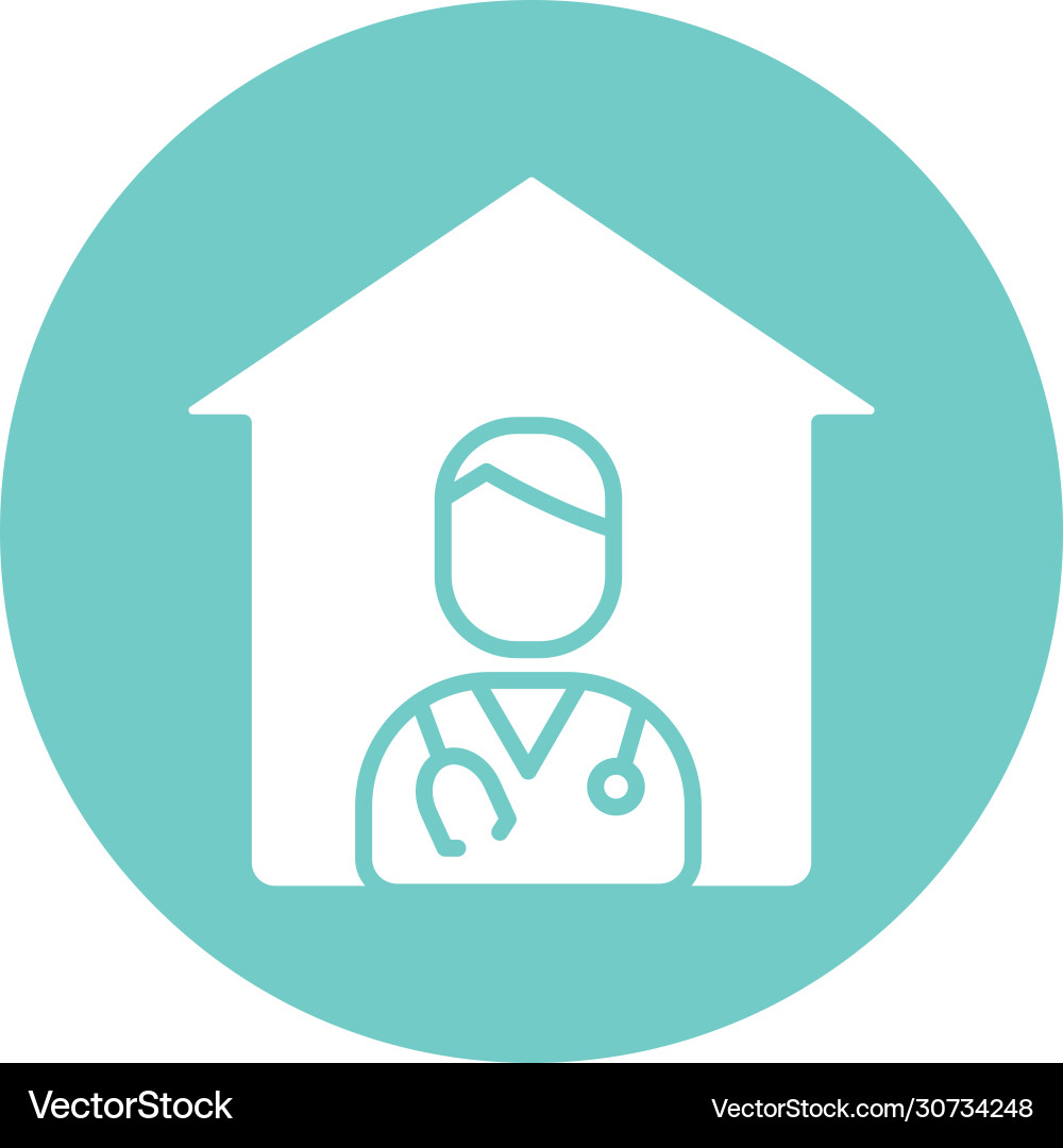 House with doctor professional character Vector Image
