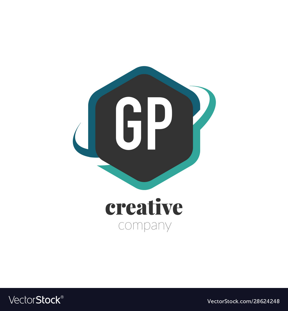 Initial letter gp creative hexagonal design logo Vector Image