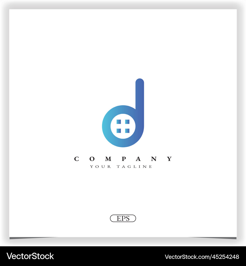 Letter d house logo premium elegant template eps Vector Image